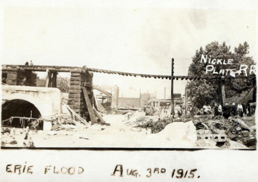 1011 Erie PA NKP Bridge after Flood 8-3-1915 | The Nickel Plate Archive
