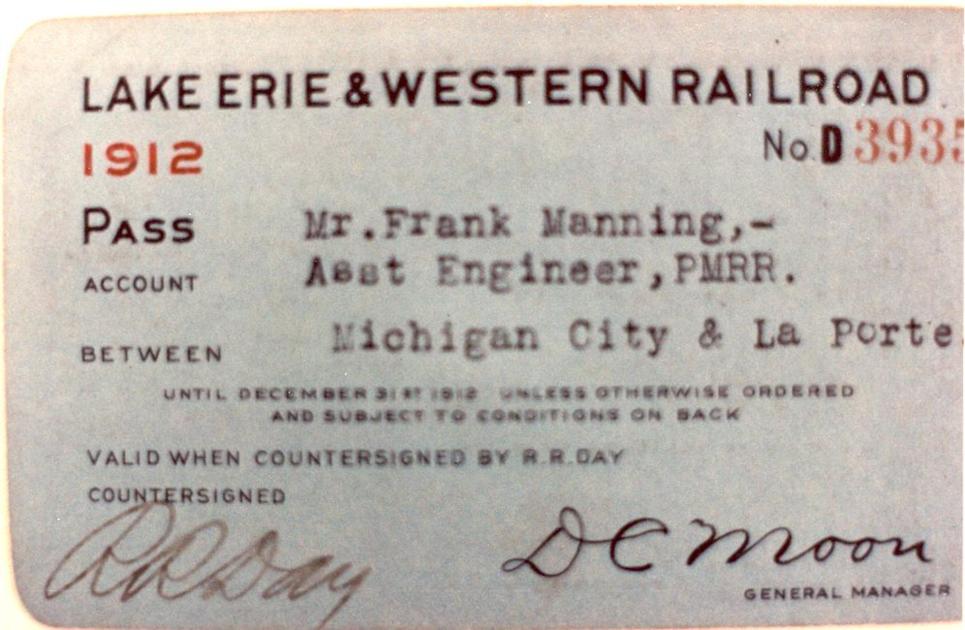 1912 Lake Erie & Western Railroad Pass | The Nickel Plate Archive