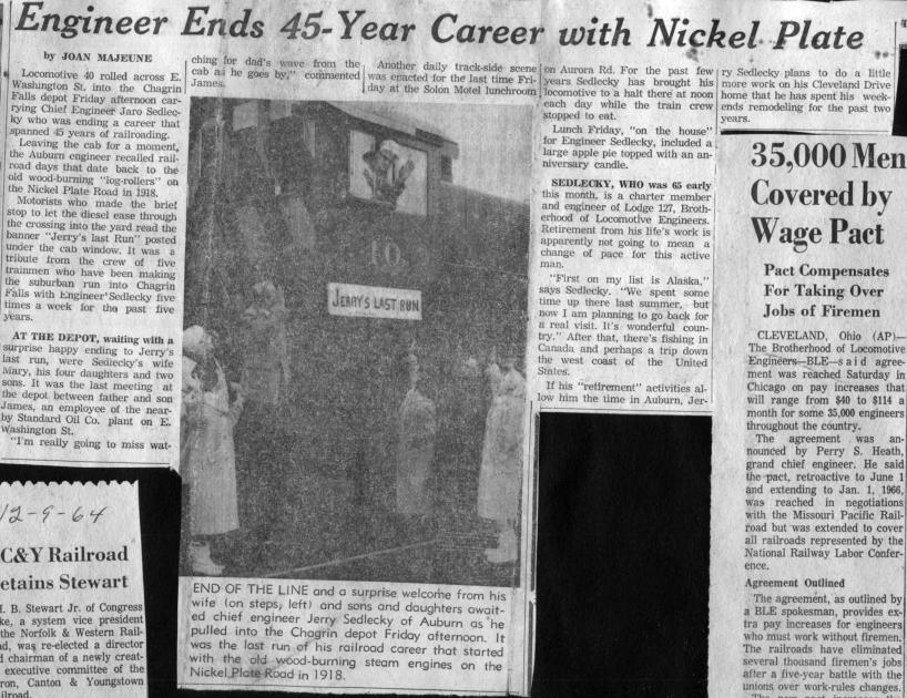 News Article - Engineer 45 years on NKP retires | The Nickel Plate Archive