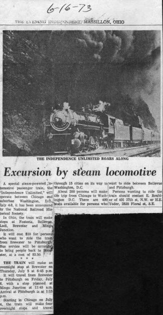 News Article - Excursion by Steam Locomotive 1973 | The Nickel Plate ...