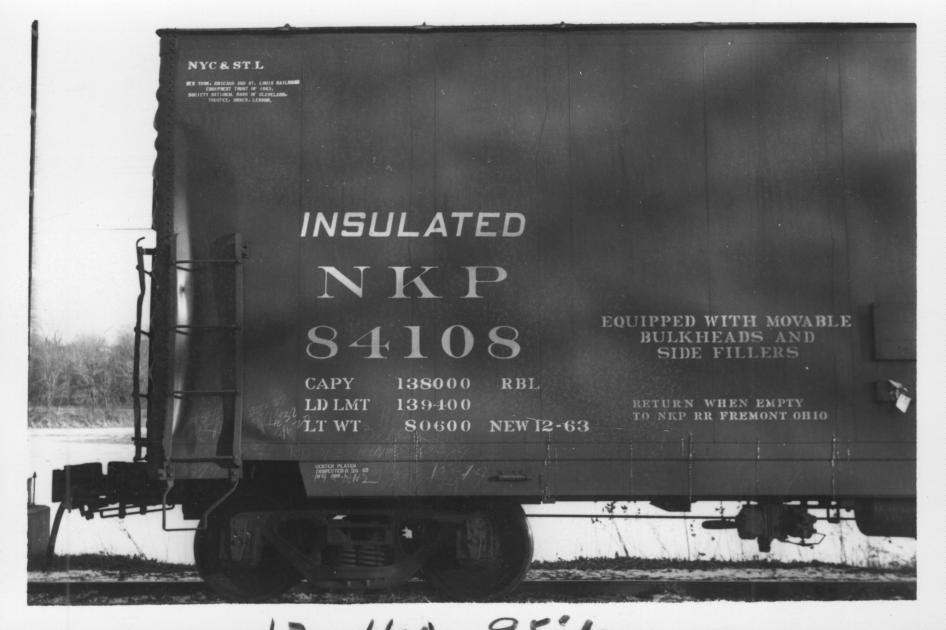 NKP 50ft Boxcar 50ft 84108 Left side lettering | The Nickel Plate Archive