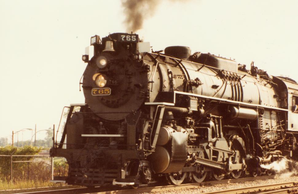 NKP 765 Detriot MI Left front view 8-1983 | The Nickel Plate Archive