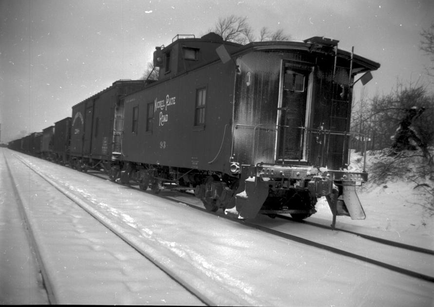NKP Caboose 93 Walkerton IN In Snow(1) WST | The Nickel Plate Archive