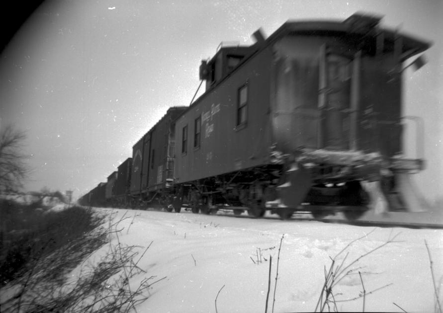 NKP Caboose 93 Walkerton IN In Snow (2)WST | The Nickel Plate Archive