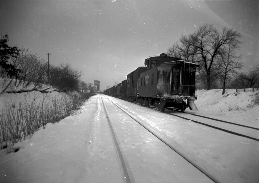 NKP Caboose 93 Walkerton IN In Snow (3)WST | The Nickel Plate Archive