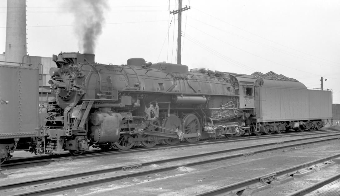 NKP Class S 707 Bellevue OH 5-5-1957 | The Nickel Plate Archive