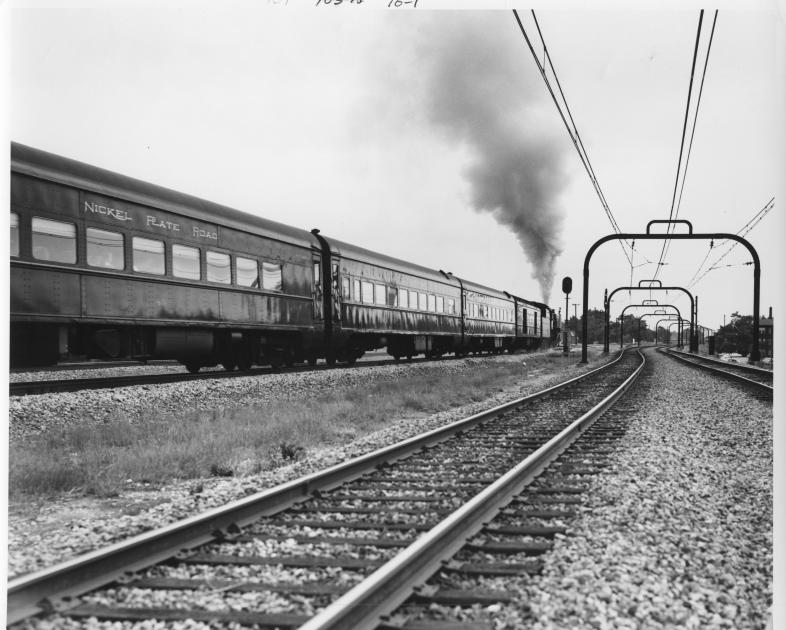 NKP Coach 80 series coaches Cleveland OH 1958 | The Nickel Plate Archive