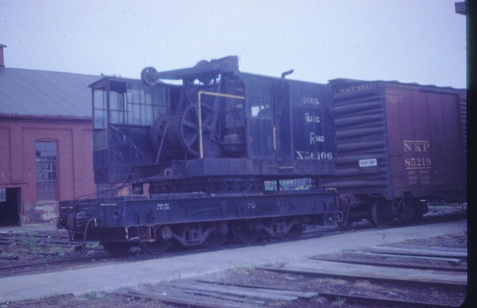 NKP Crane X56106 Lima OH 6-1968 being dismantled | The Nickel Plate Archive