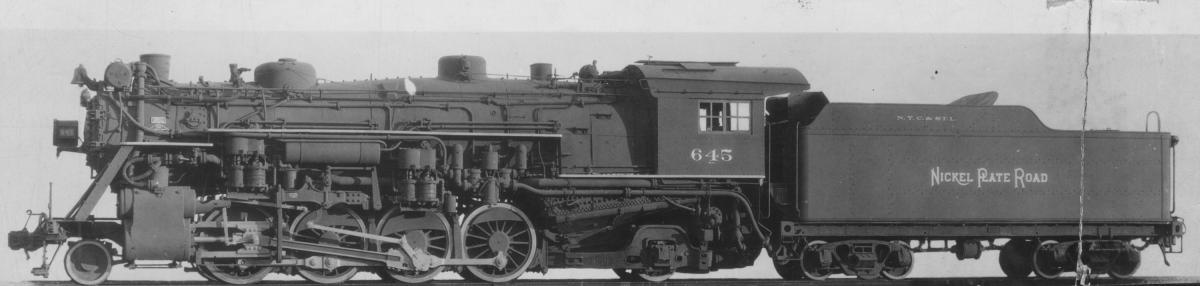 NKP H-6e 645 Builder Photo (damaged) | The Nickel Plate Archive
