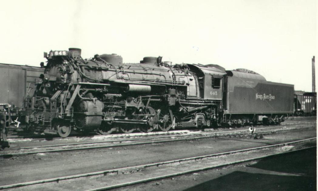 NKP H-6e 645 Frankfort IN Left side 1947 | The Nickel Plate Archive