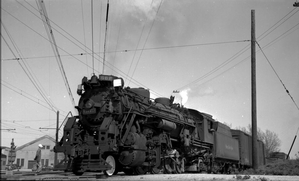 NKP H-6f 662 Michigan Cty IN X-ing CSS&SB(1) 5-14-48 WST | The Nickel Plate Archive