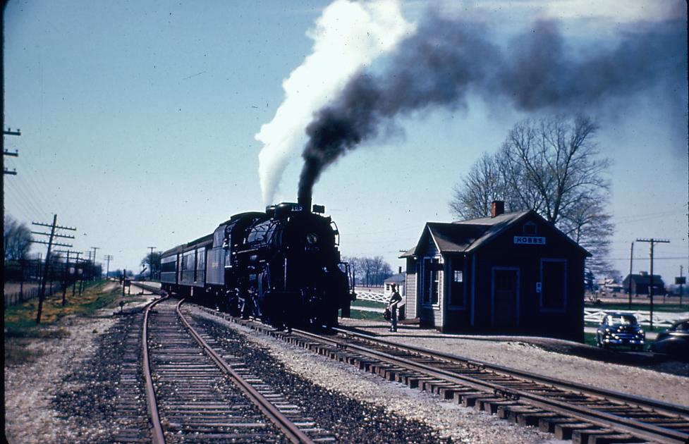 NKP K-1b 165 Hobbs IN 5-1950 passing depot | The Nickel Plate Archive