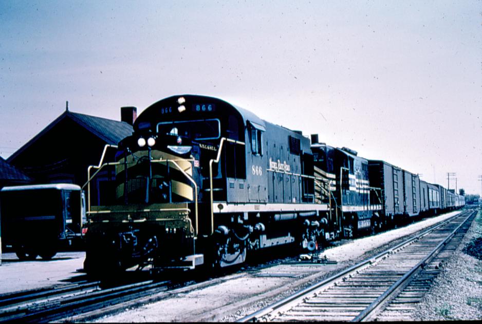 NKP RS36 866 on passenger train with GP9 | The Nickel Plate Archive