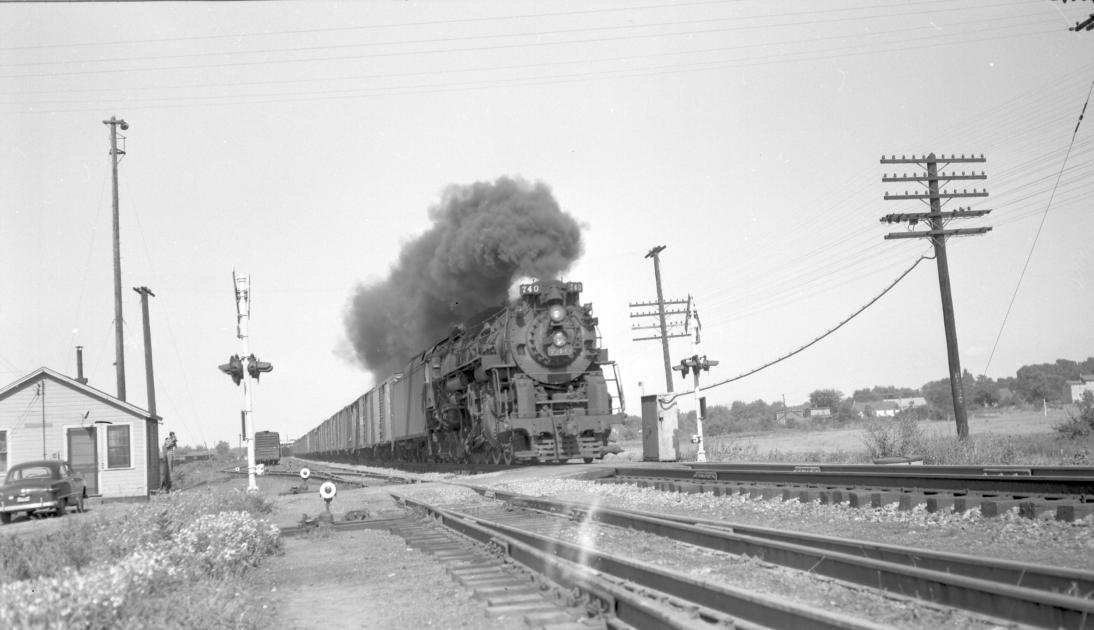NKP S-2 740 Erie PA 8-17-1958 wb Dean Yard | The Nickel Plate Archive