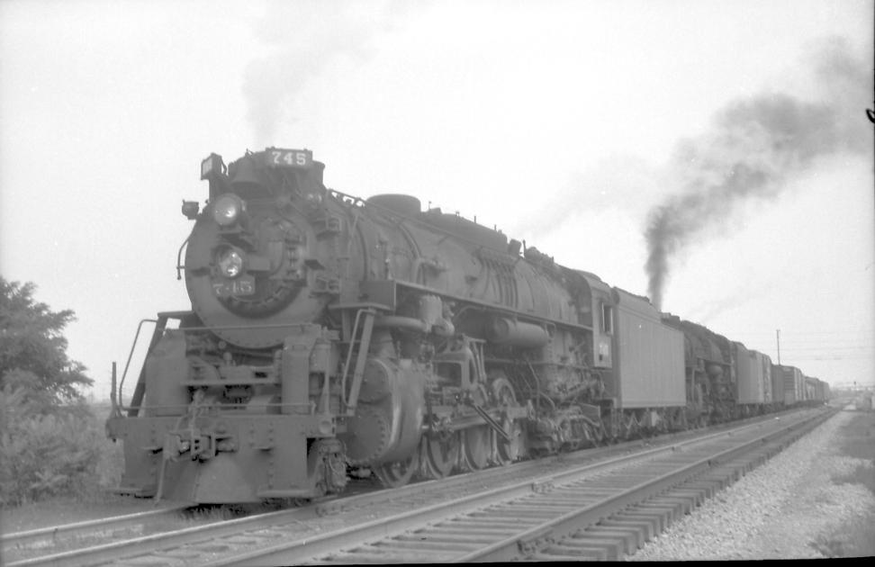 NKP S-2 745 Erie PA 1958 left front view +744 | The Nickel Plate Archive