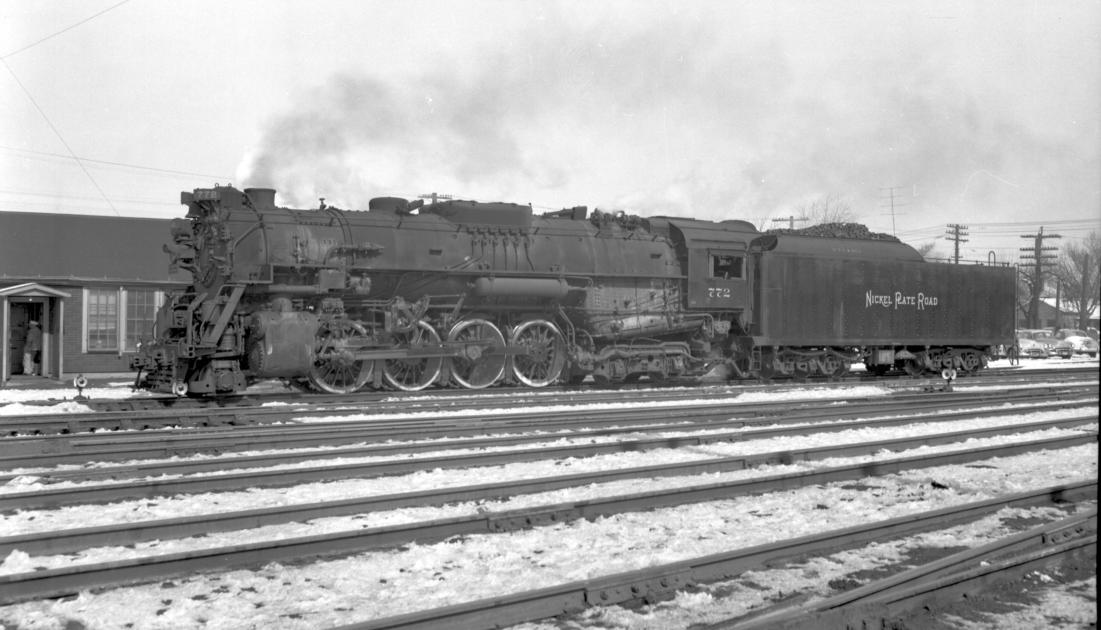 NKP S-3 772 Conneaut OH 3-19-1957 left side view at office | The Nickel Plate Archive