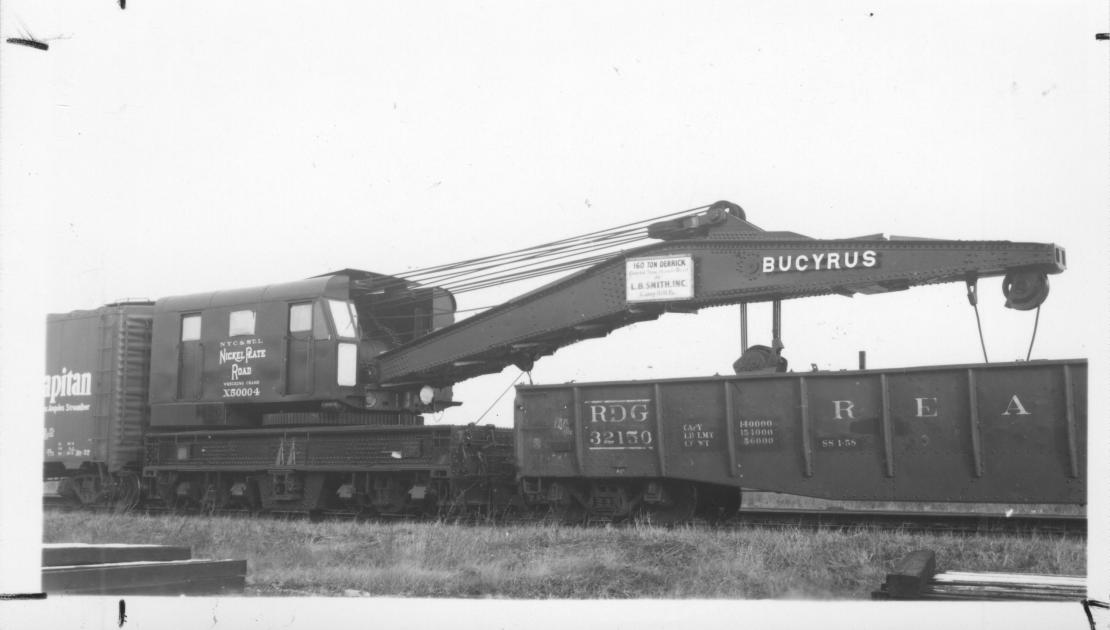 NKP Wreck Crane X50004 being delivered | The Nickel Plate Archive