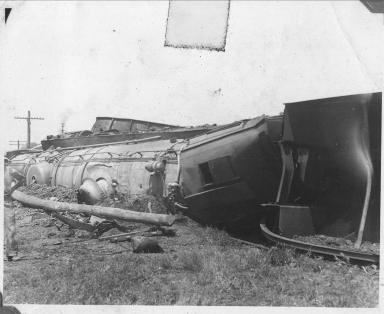 Photo - Wreck Loco on side (1) | The Nickel Plate Archive