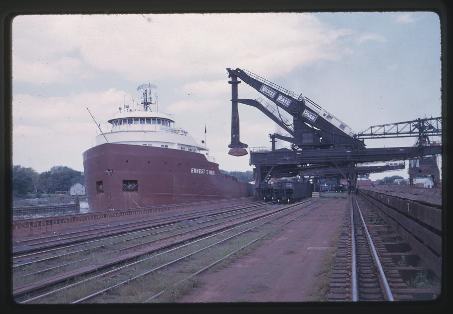 Ernest T. Weir" at Hulett ore unloaders in Huron OH on August 10 1962 ...