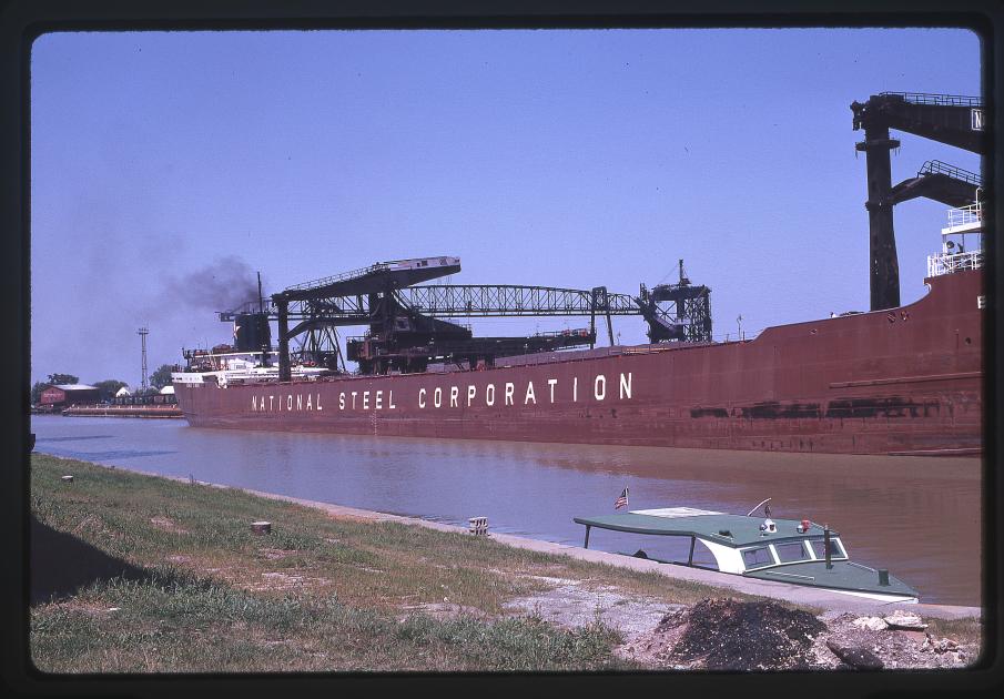 Ernest T. Weir" at Hulett ore unloaders in Huron OH on August 10 1962 ...
