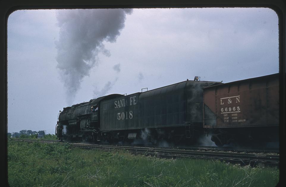 ATSF 2-10-4 #5018 in Worthington OH (on PRR) in 1956 | The Nickel Plate Archive