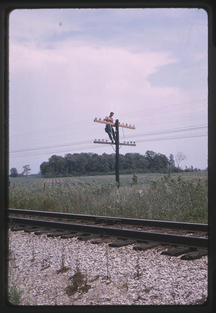 Lineman Repairing Telegraph Lines In June 1964 The Nickel Plate Archive