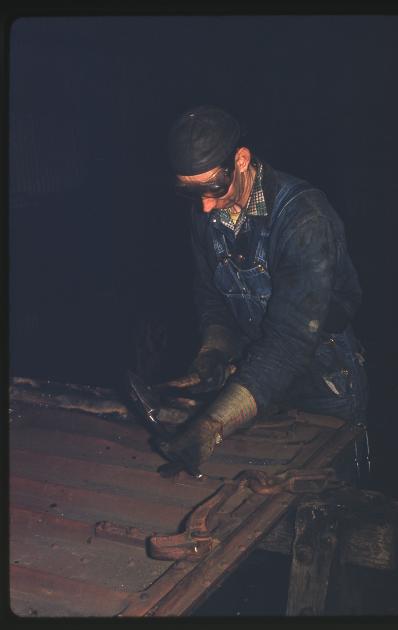 Worker Repairing Boxcar Door In June 1959 The Nickel Plate Archive