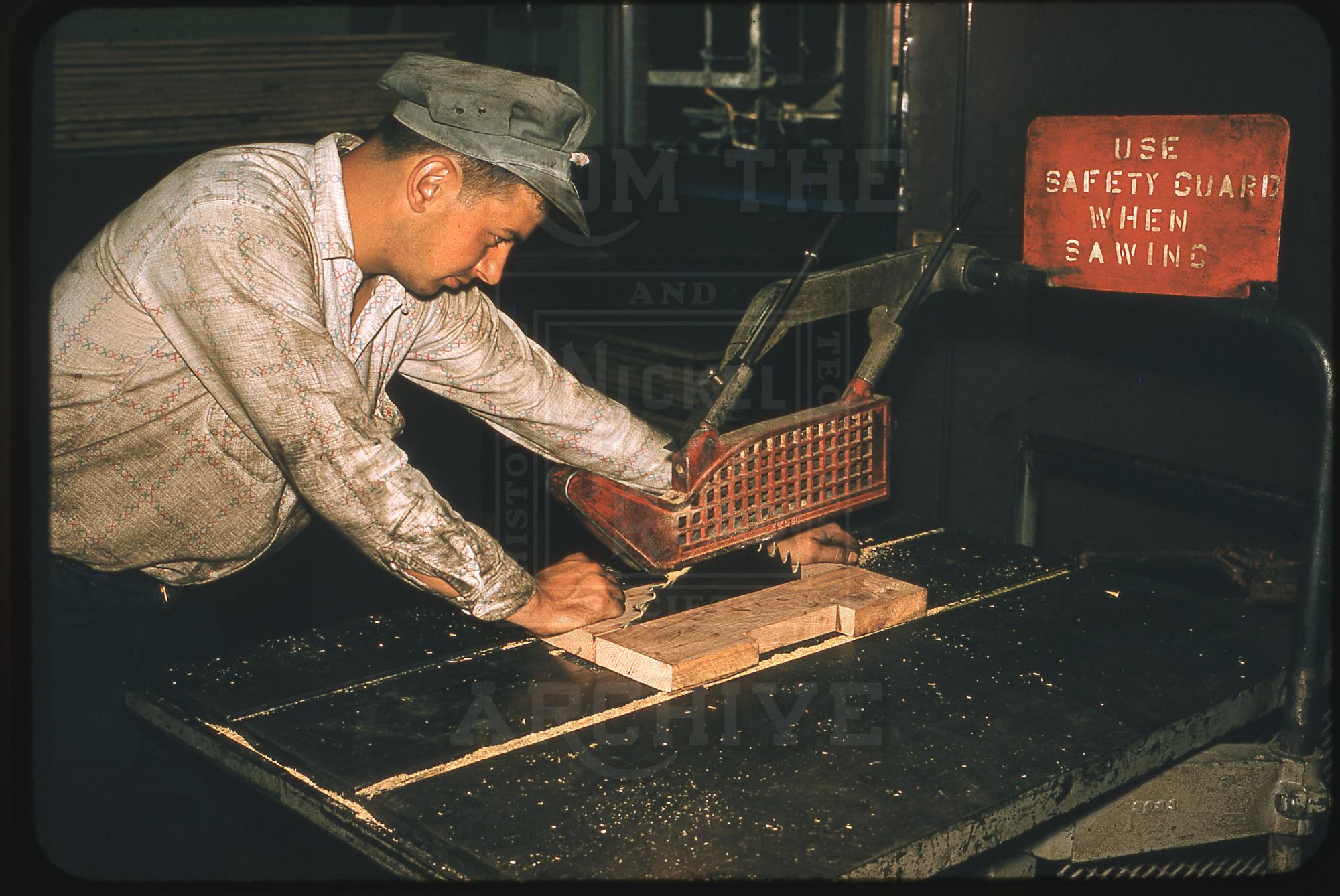 Worker using Table Saw | The Nickel Plate Archive