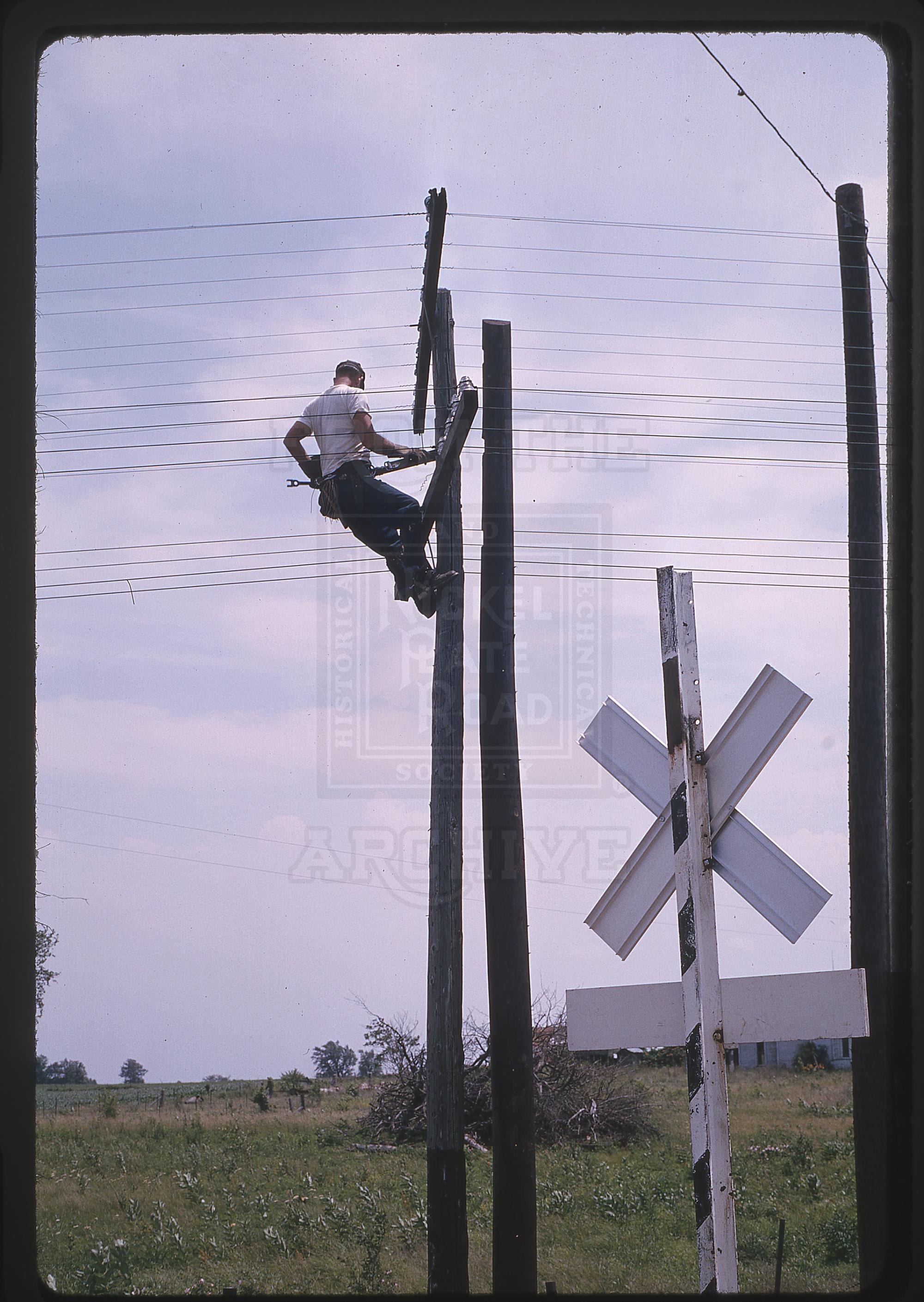 Lineman Repairing Telegraph Lines In June 1964 The Nickel Plate Archive
