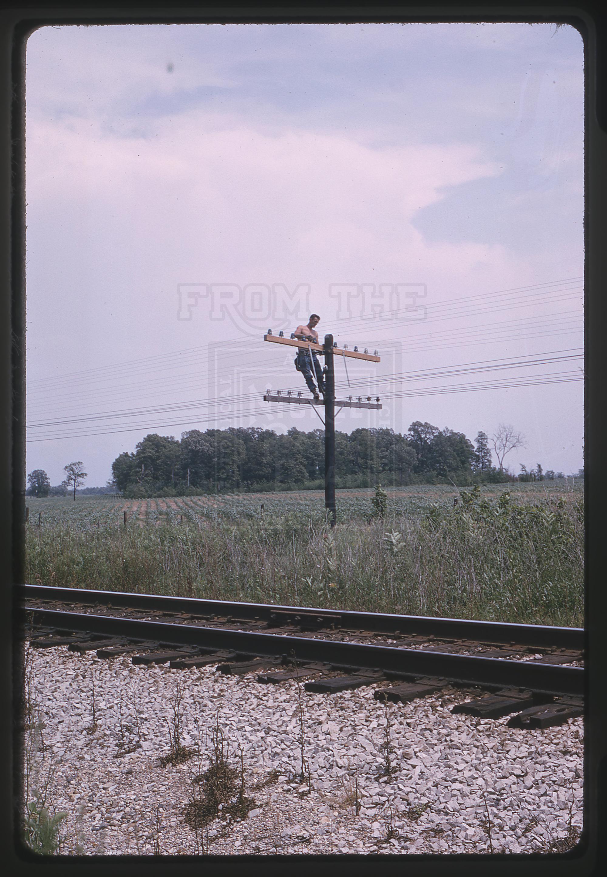 Lineman Repairing Telegraph Lines In June 1964 The Nickel Plate Archive